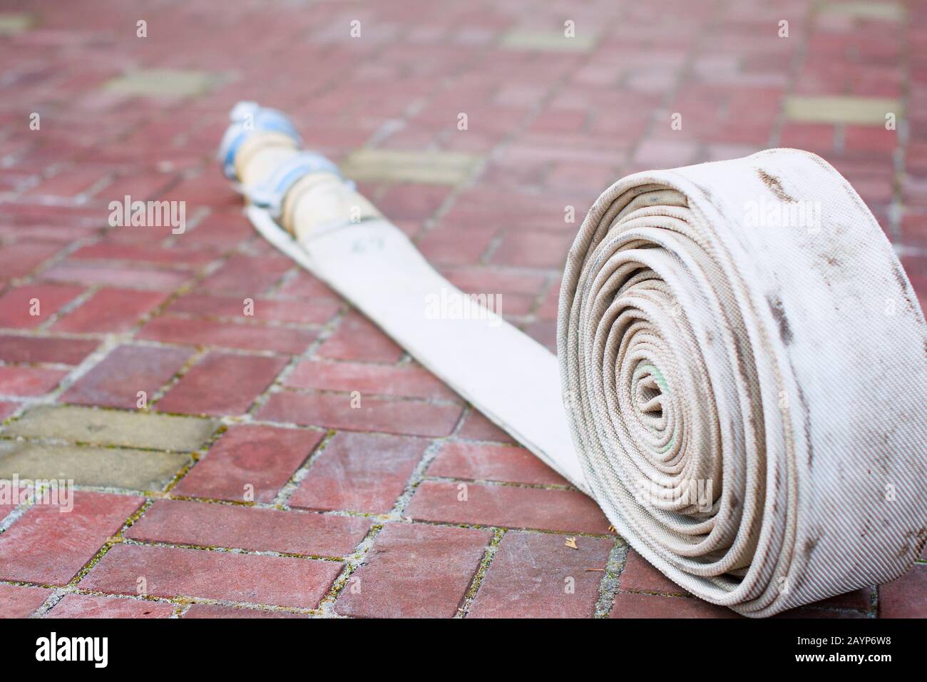 fire fighter hose. A close up Stock Photo - Alamy