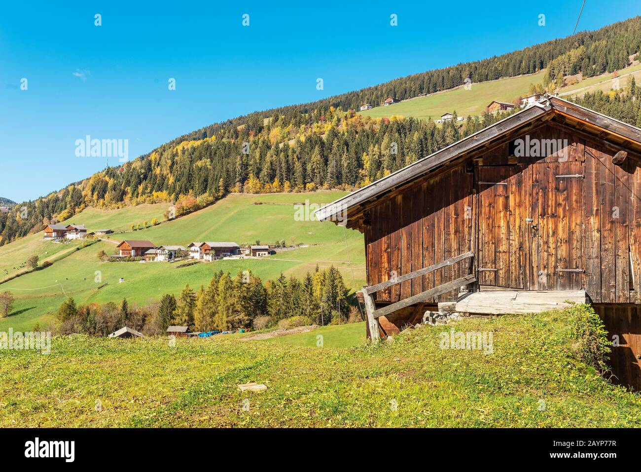 Wooden shed house in alpine village Stock Photo - Alamy