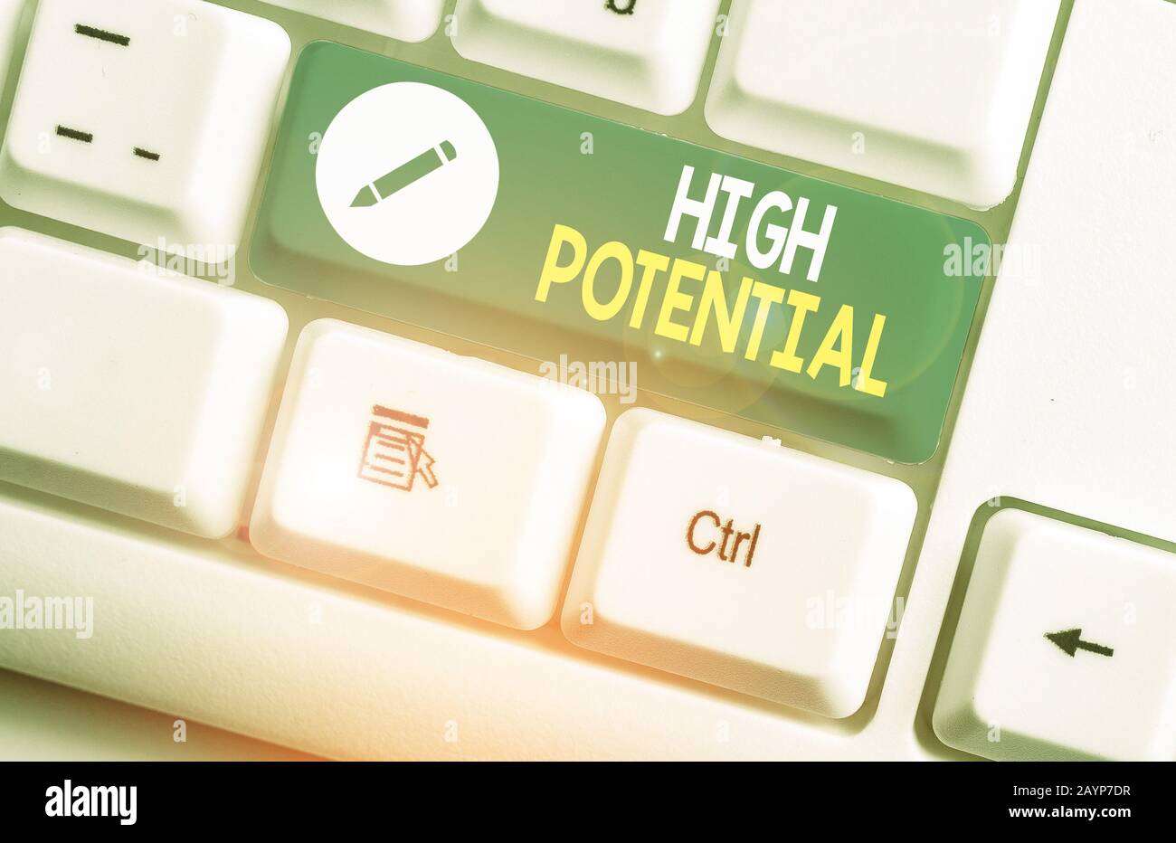 Writing note showing High Potential. Business concept for individuals ...