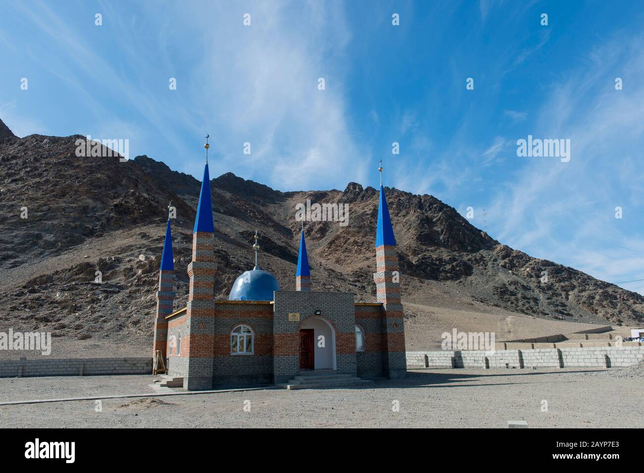 A new mosque at the outskirts of the city of Ulgii (Ölgii) in the Bayan ...