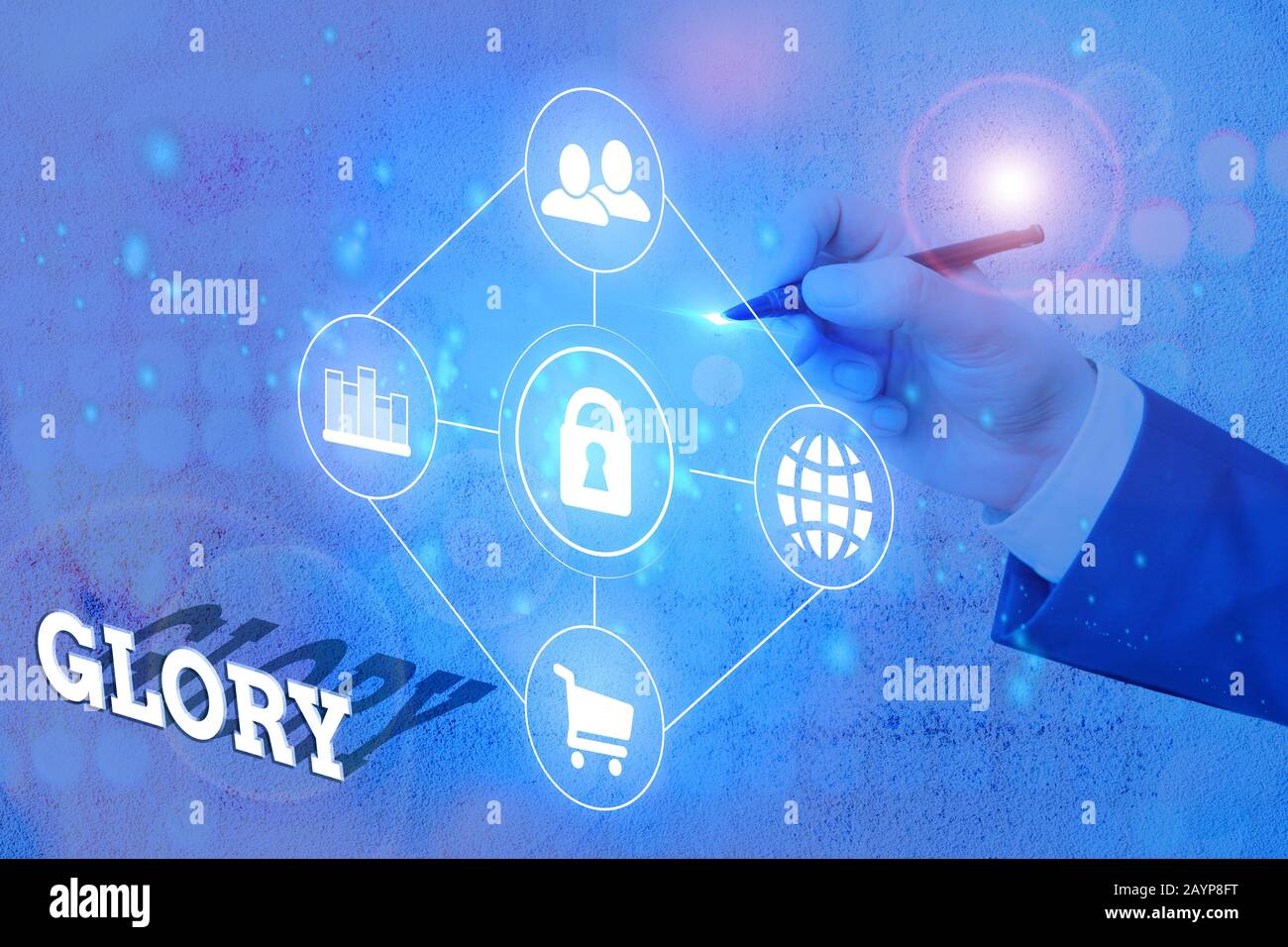 Text sign showing Glory. Business photo showcasing high renown or honor ...