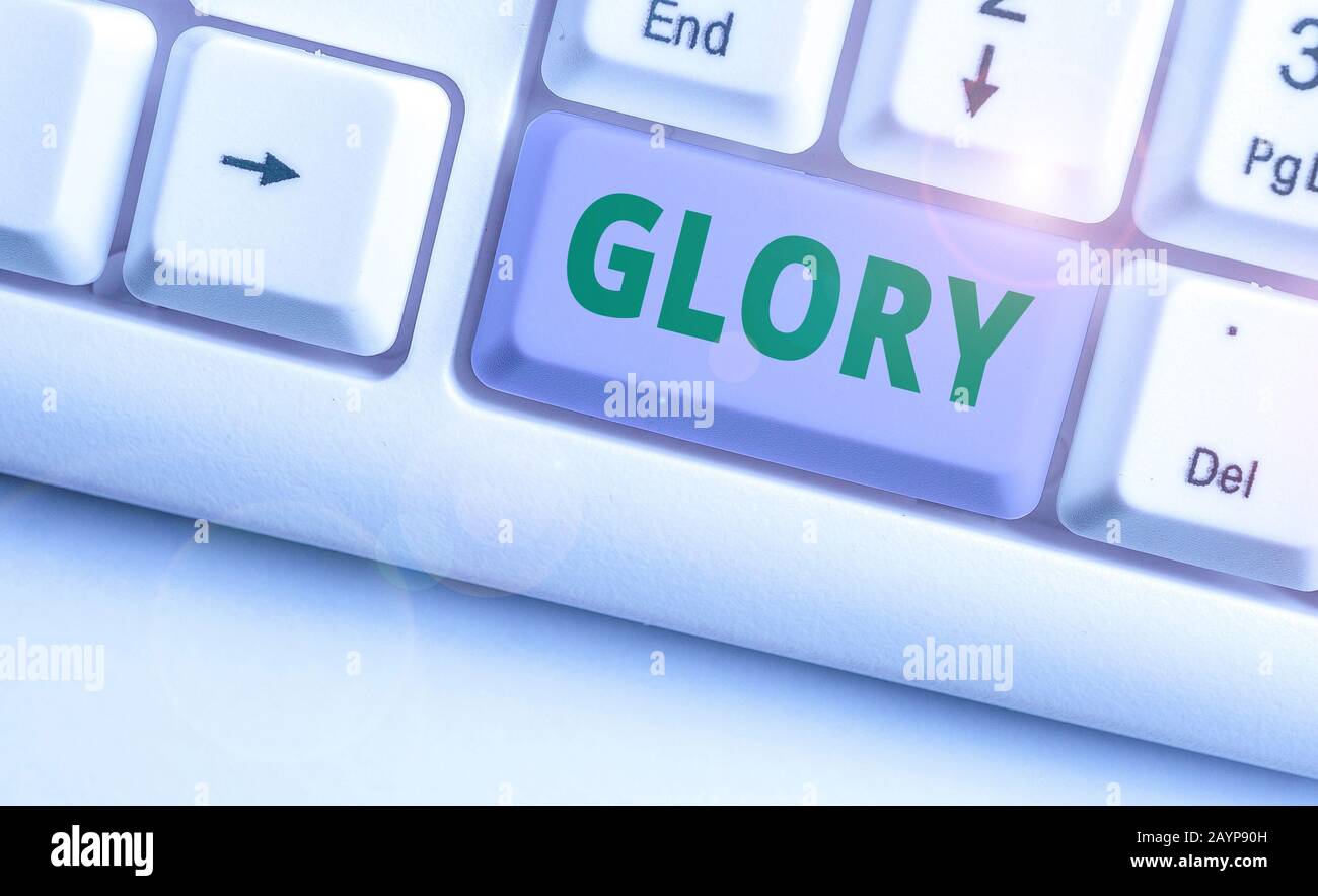 Handwriting text writing Glory. Conceptual photo high renown or honor ...