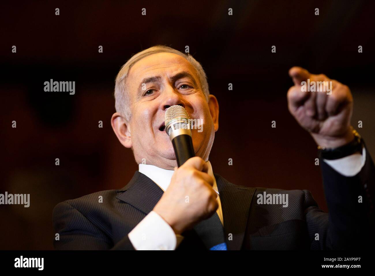 Jerusalem. 16th Feb, 2020. Israeli Prime minister Benjamin Netanyahu ...