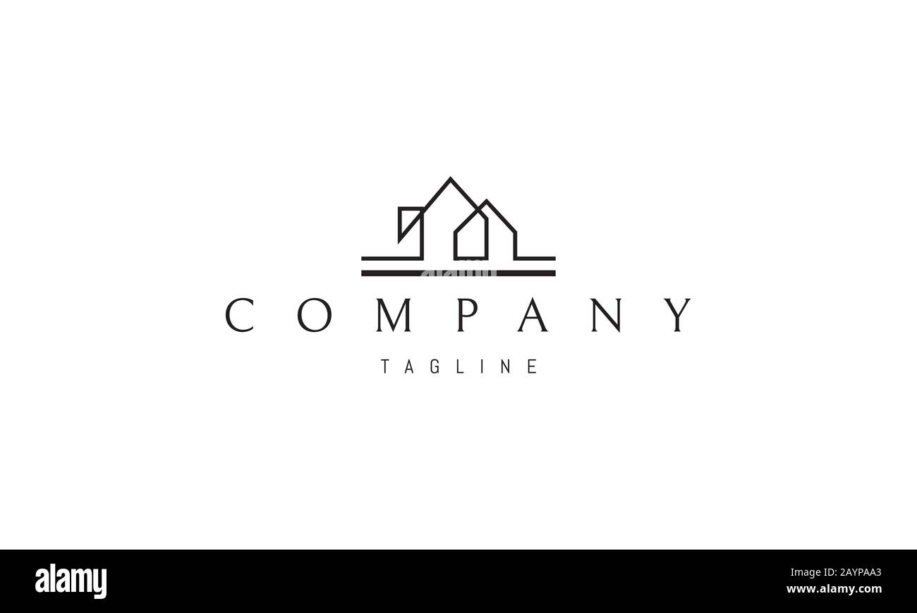 Vector logo on which an abstract image of two buildings Stock Vector ...