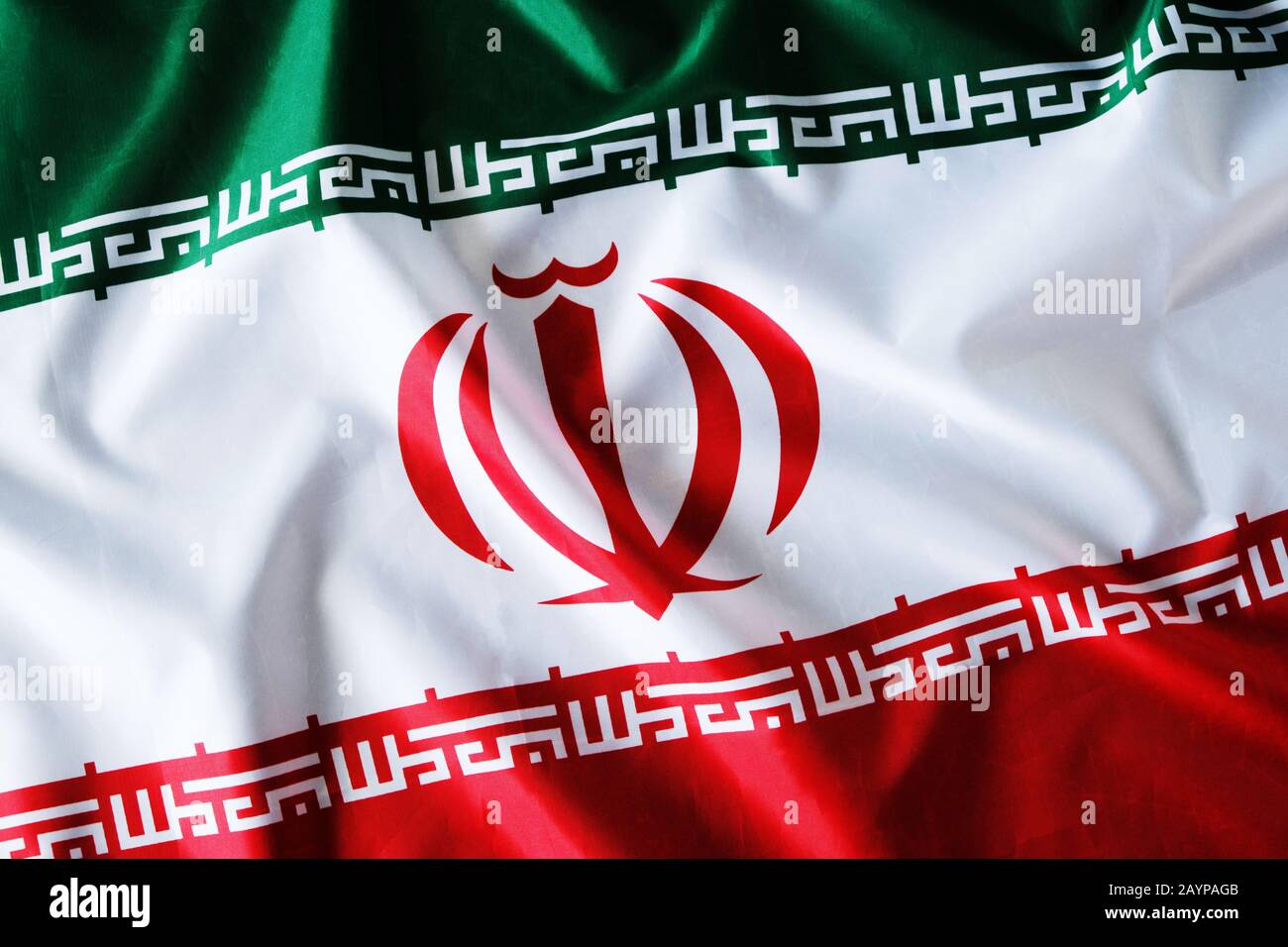 National flag of Iran close-up in daylight Stock Photo - Alamy