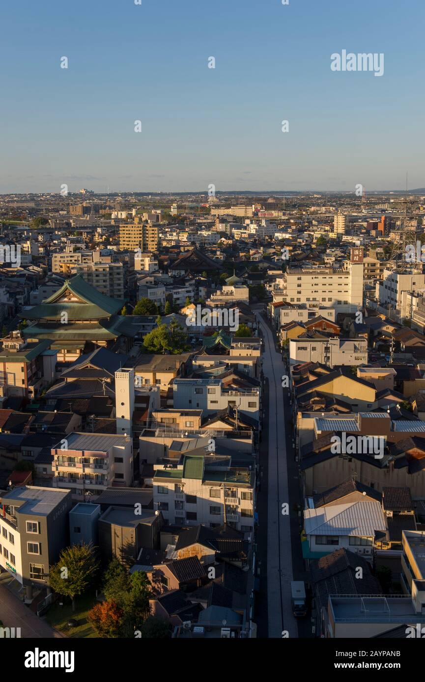 Overview of the city of Kanazawa, Ishikawa Prefecture, on Honshu Island ...