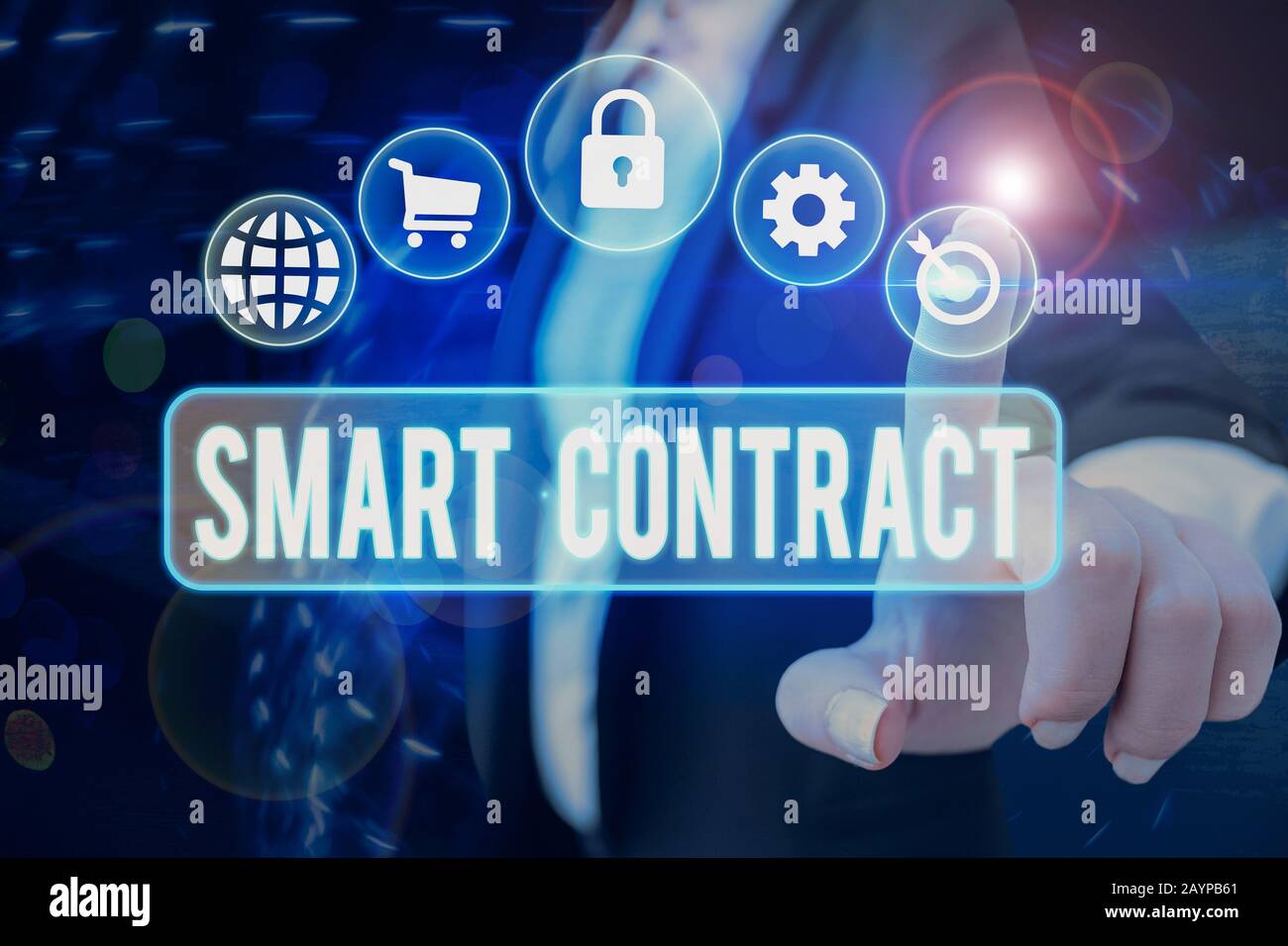 Text sign showing Smart Contract. Business photo showcasing the ...