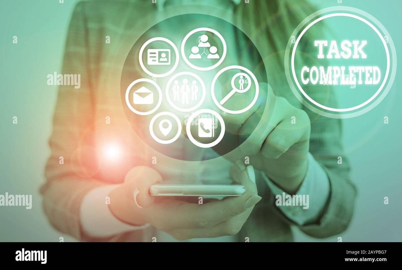 Handwriting text writing Task Completed. Conceptual photo Finished ...