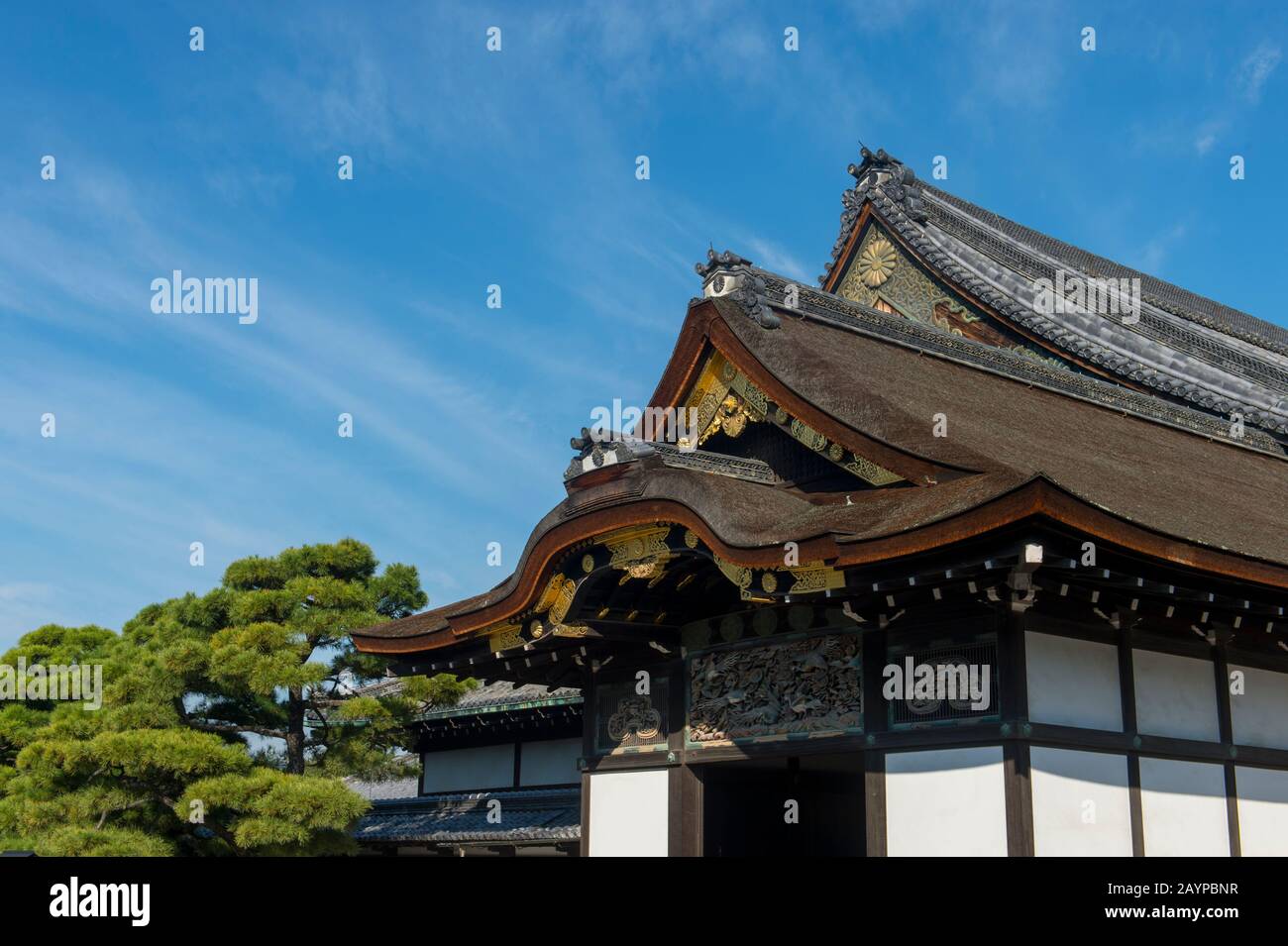 Detail of the roof design of the Nijo Castle in Kyoto, Japan Stock ...