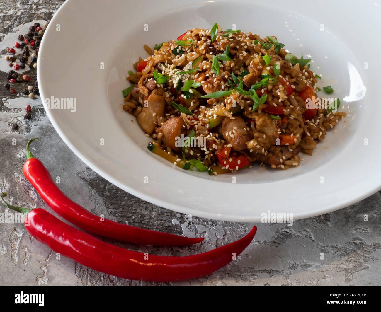 Japanese fried rice with tomago Stock Photo - Alamy