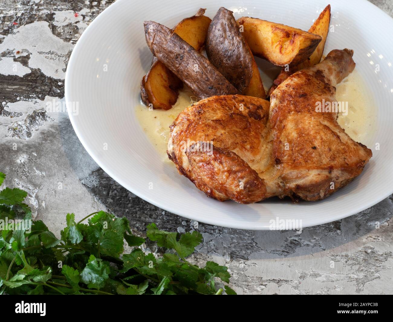 Half chicken baked in hi-res stock photography and images - Alamy