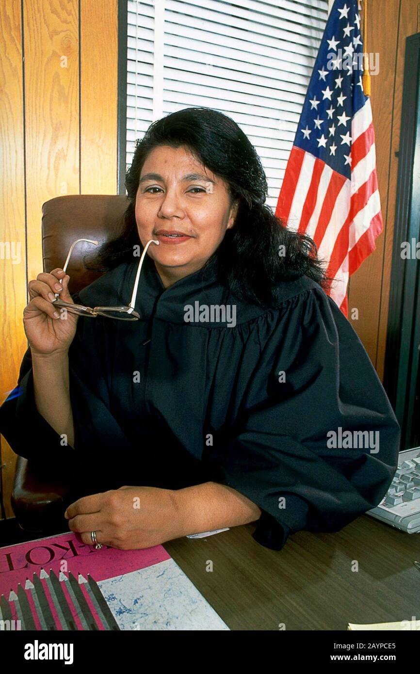 Texas: Female Hispanic judge in her office. ©Bob Daemmrich Stock Photo ...