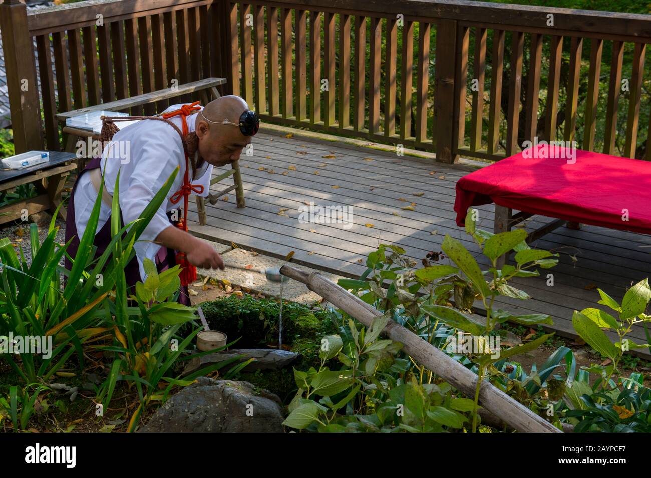 Zen monk drinking hi-res stock photography and images - Alamy