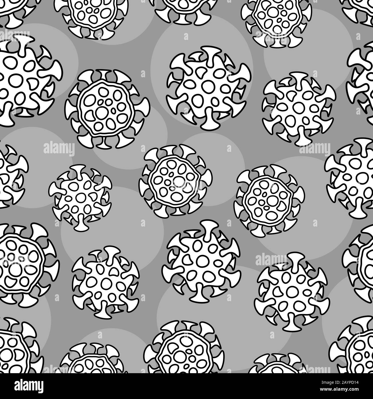 Bacteria, microbe, virus outline vector seamless pattern print Stock ...