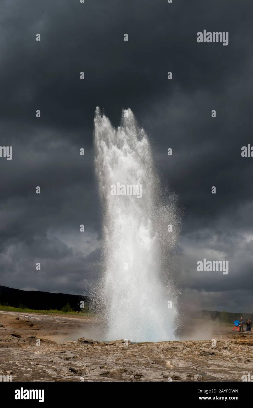 A sequence of the eruption of Strokkur, one of Iceland?s most famous ...