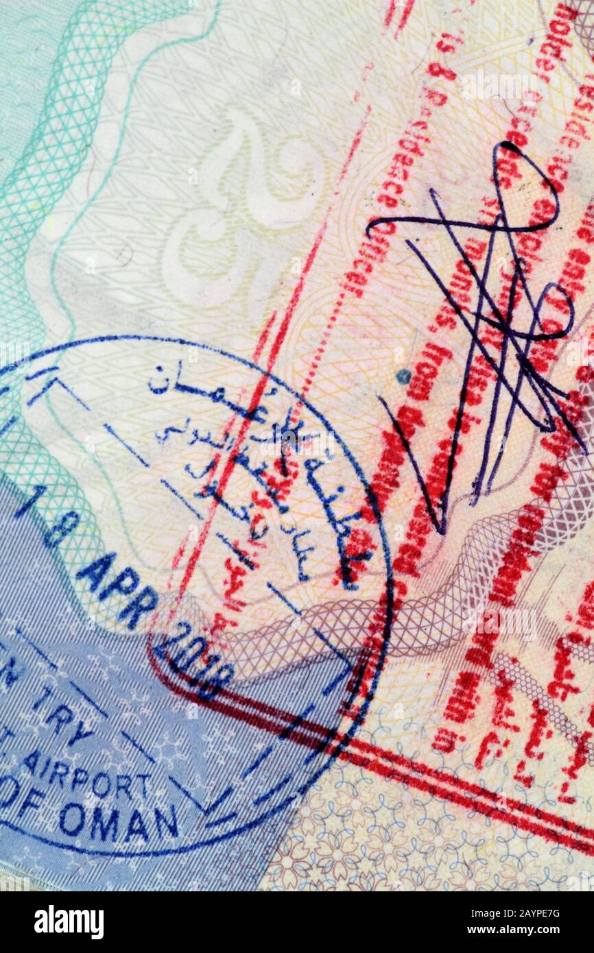 Sultanate of oman passport stamp hi-res stock photography and images ...