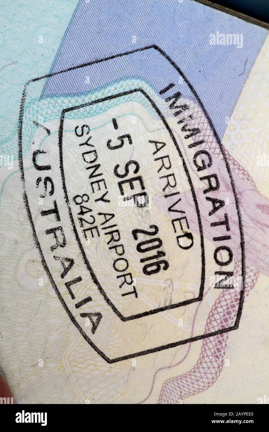 Passport stamp for australia hi-res stock photography and images - Alamy