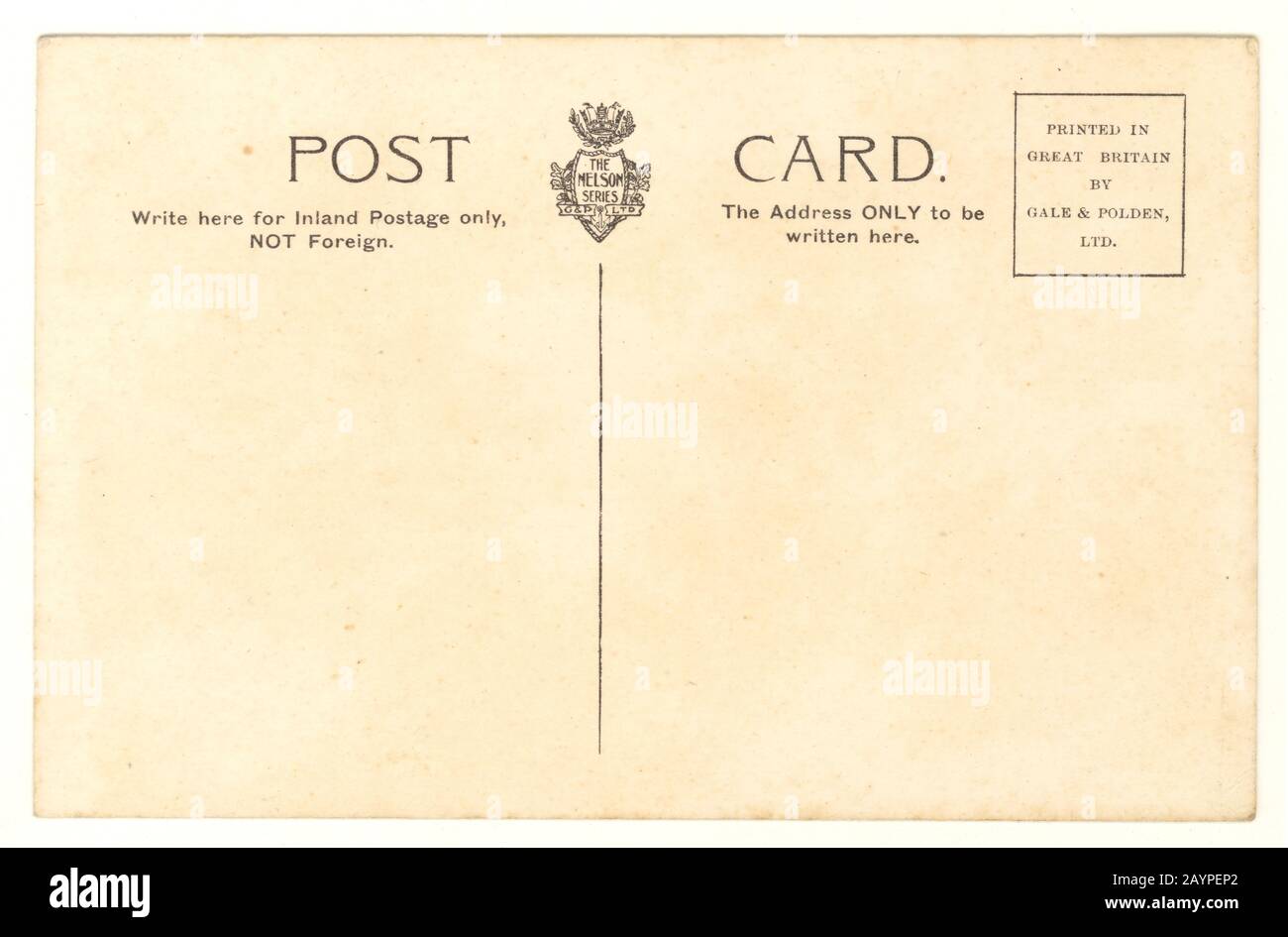 Reverse of Edwardian postcard circa 1905, U.K Stock Photo - Alamy