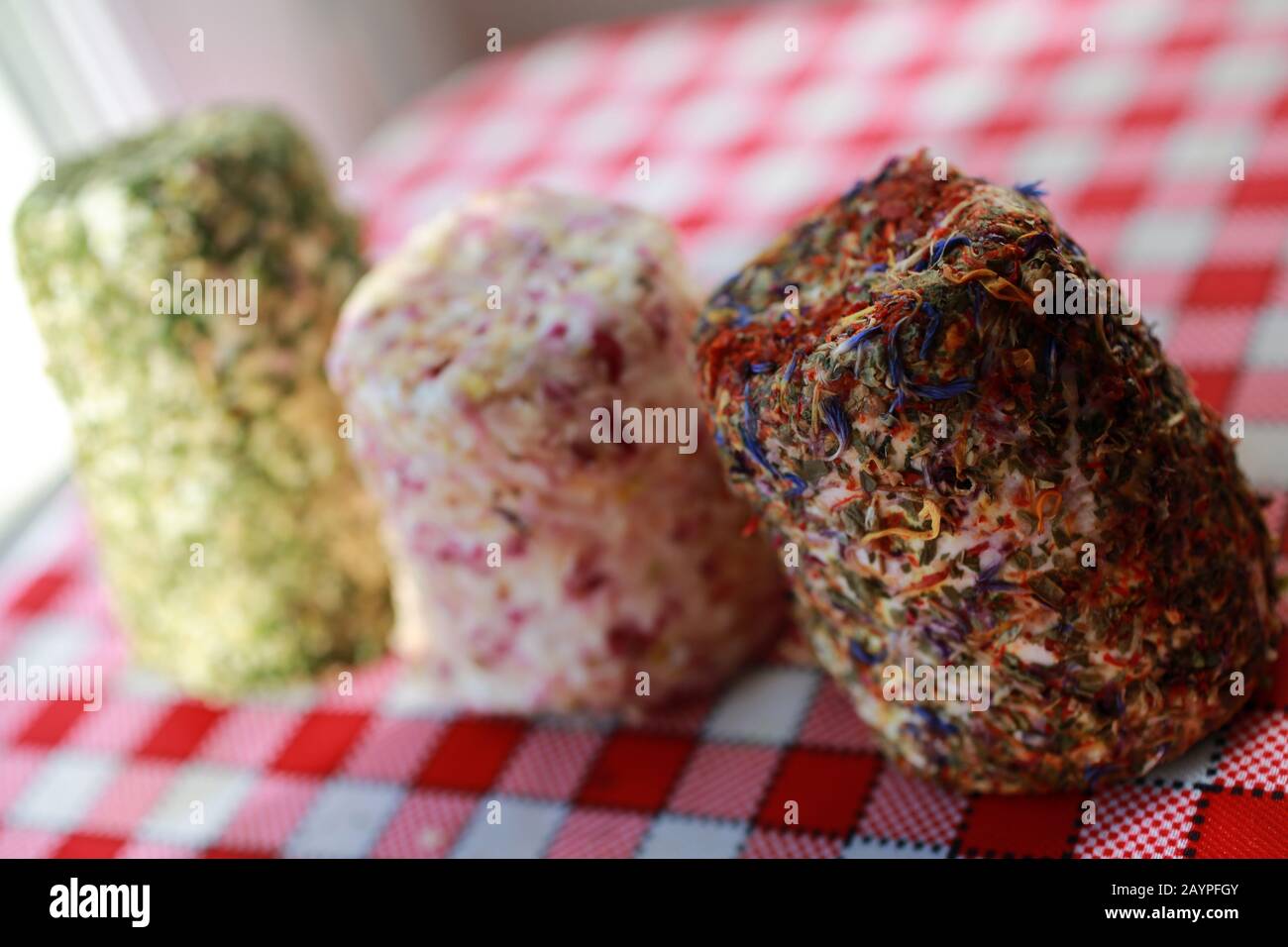 Fresh Artisan Goats Cheeses, France Stock Photo - Alamy