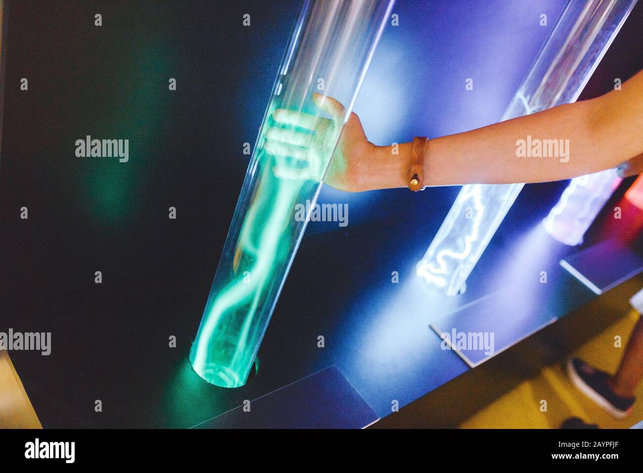 plasma lightning glow in science museum Stock Photo - Alamy