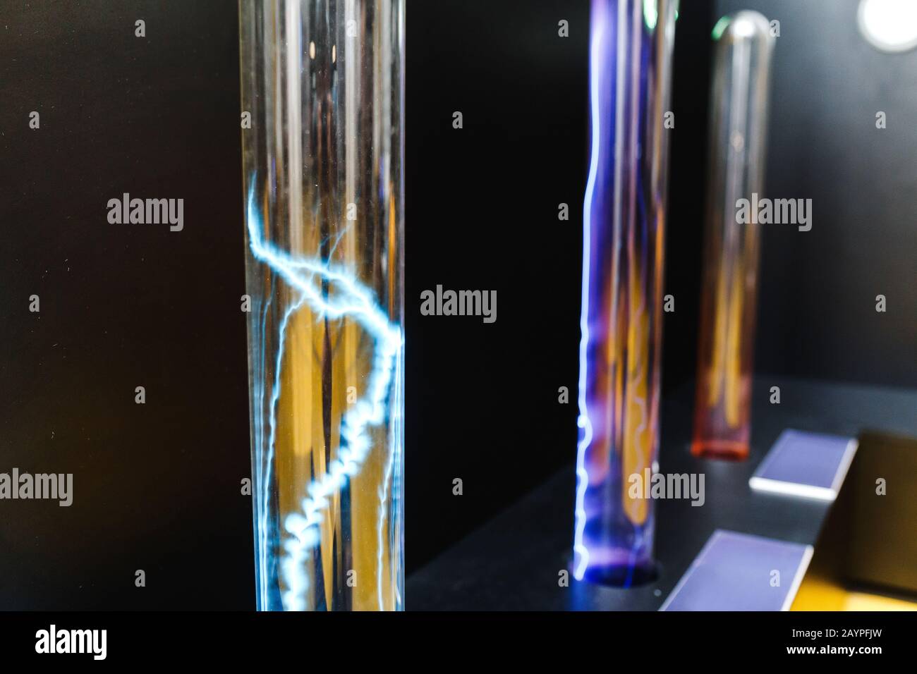 plasma lightning glow in science museum Stock Photo - Alamy