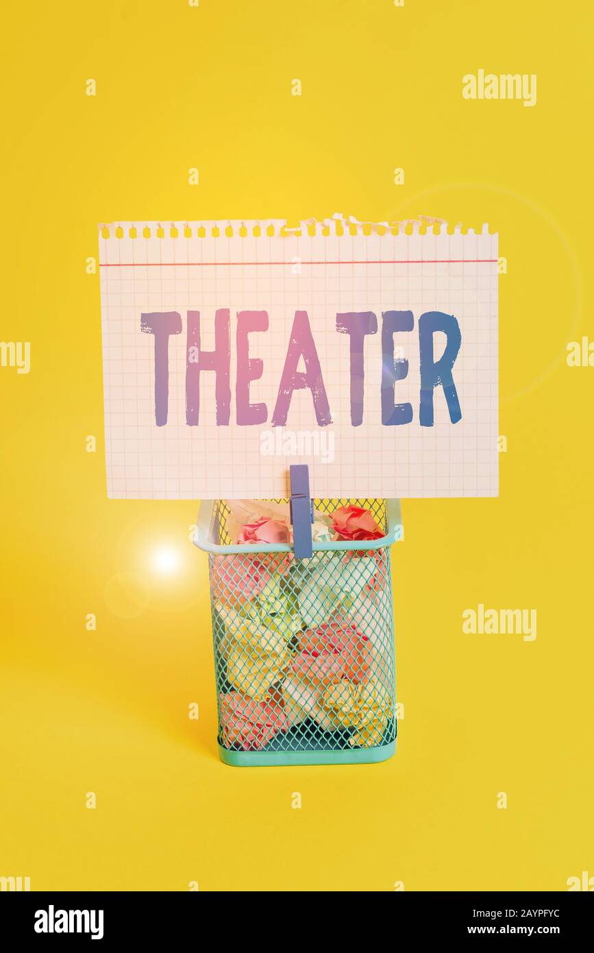 Word writing text Theater. Business photo showcasing building or ...