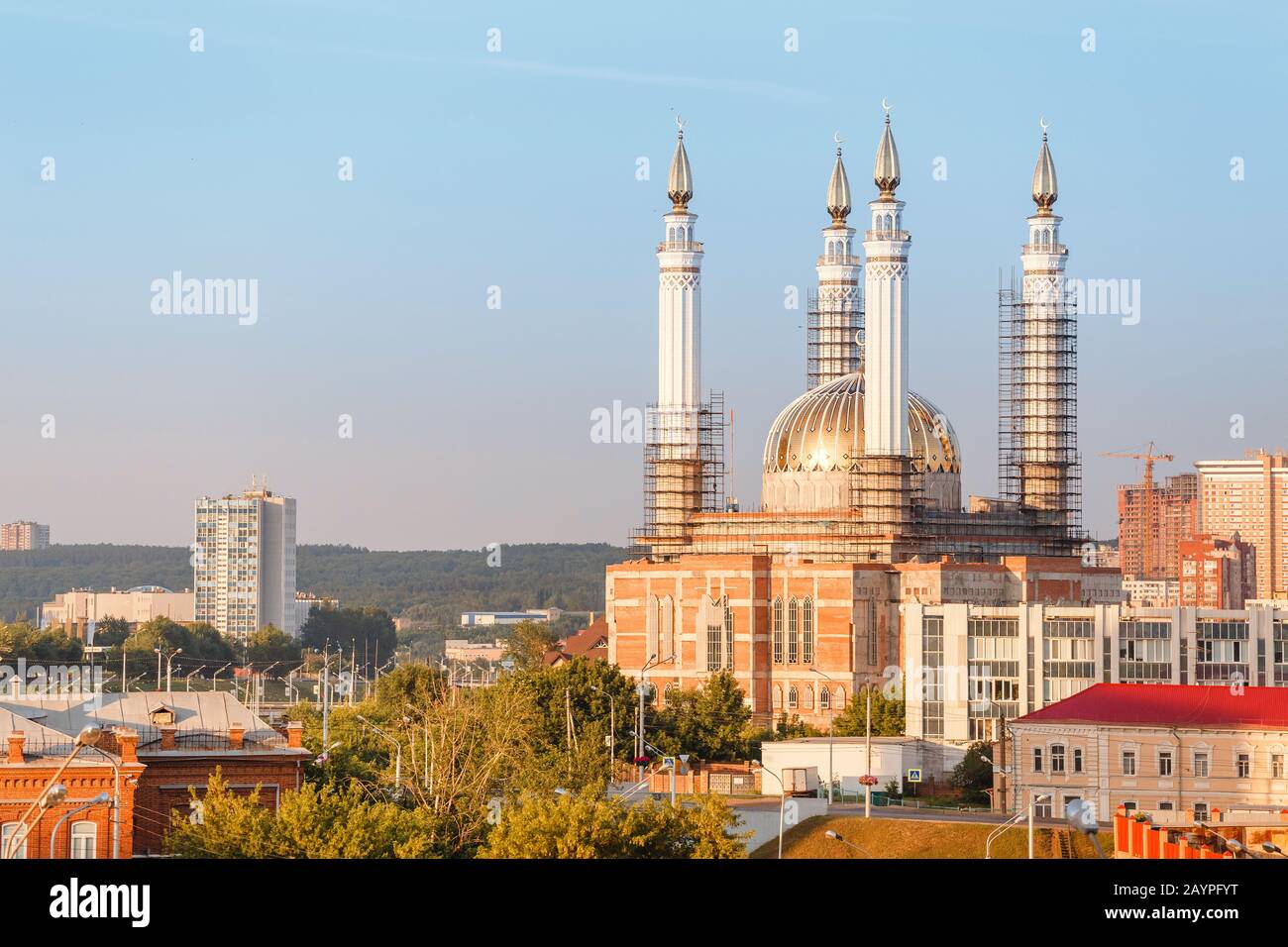 01 JULY 2018, UFA, RUSSIA: Construction of Mosque in Ufa Stock Photo ...