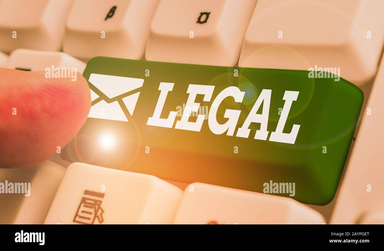 Writing note showing Legal. Business concept for Allowable or ...