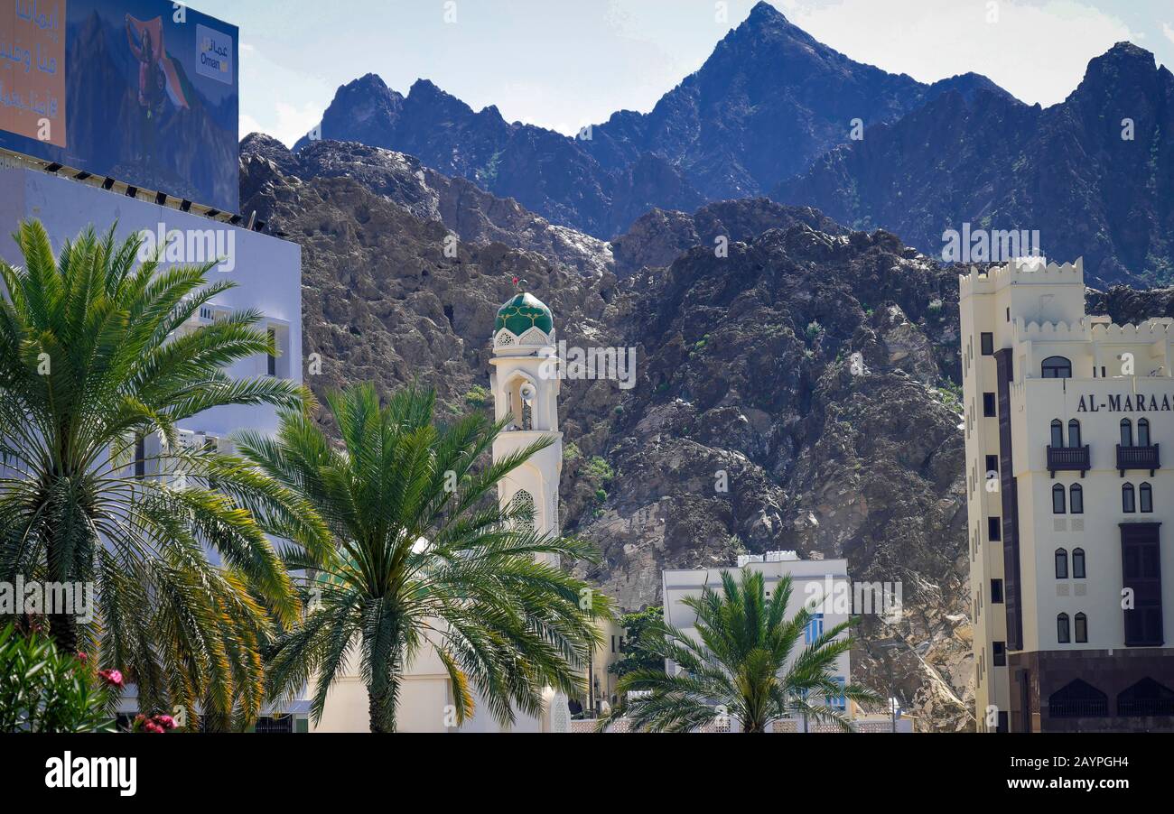 Mutrah stretches along an attractive corniche of latticed buildings hi ...