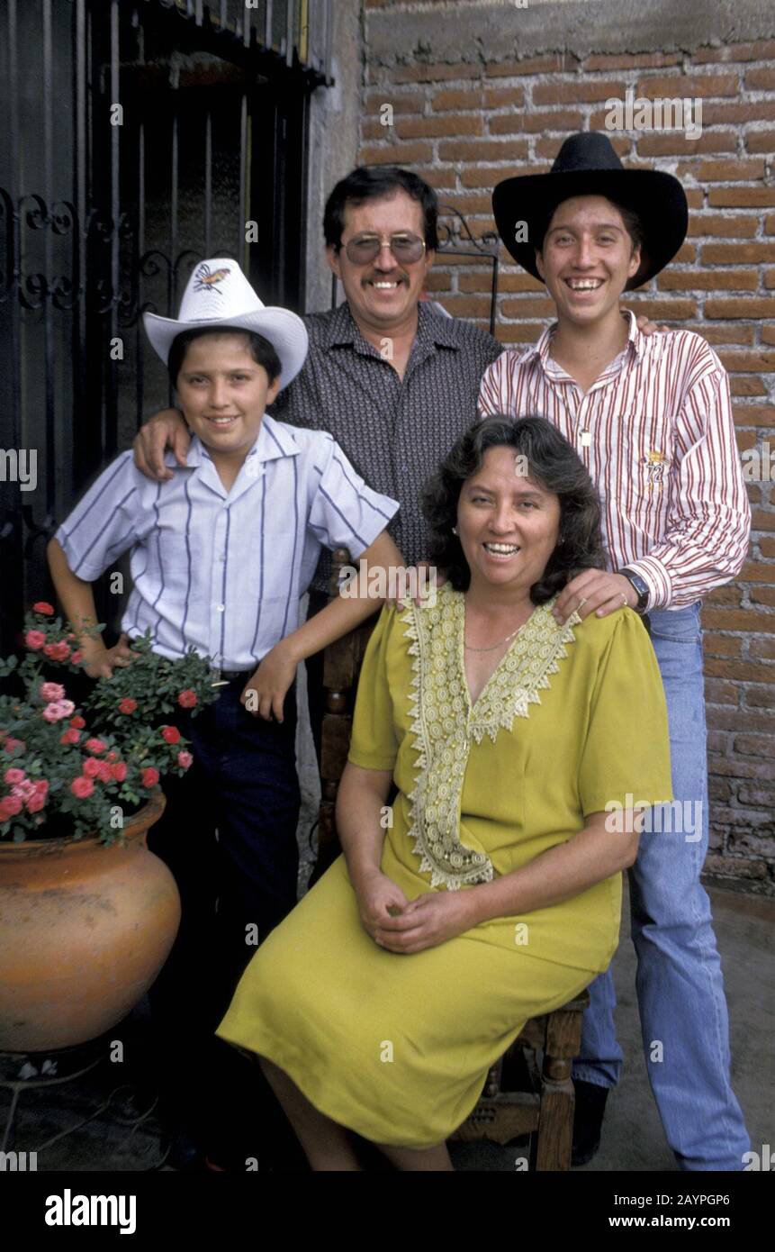 Cuernavaca, Mexico: Ranching family poses outside their home. ©Bob ...