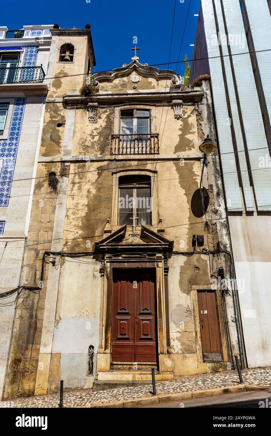 Facade of ruined Chapel of the Ascension of Christ, built in the 16th ...