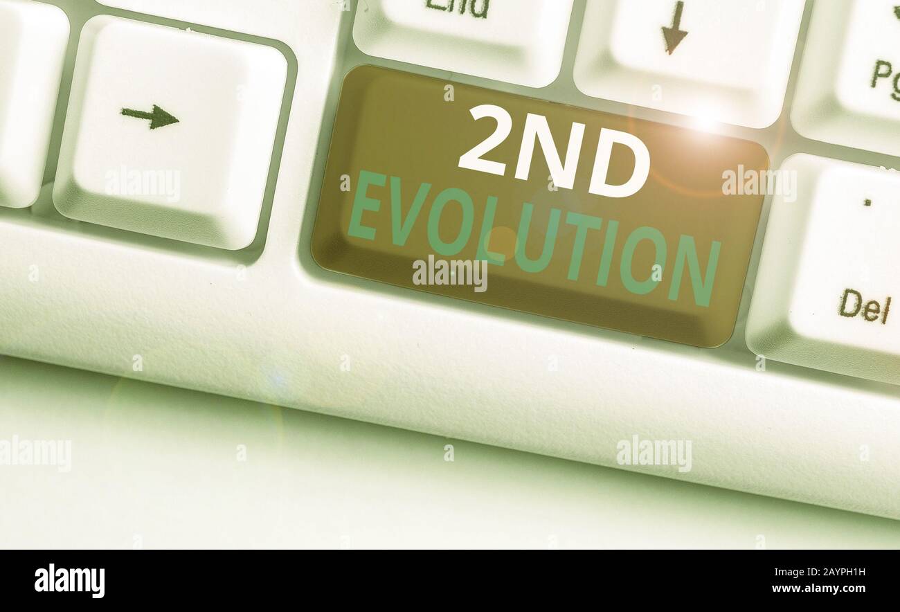 Text sign showing 2Nd Evolution. Business photo showcasing change in ...