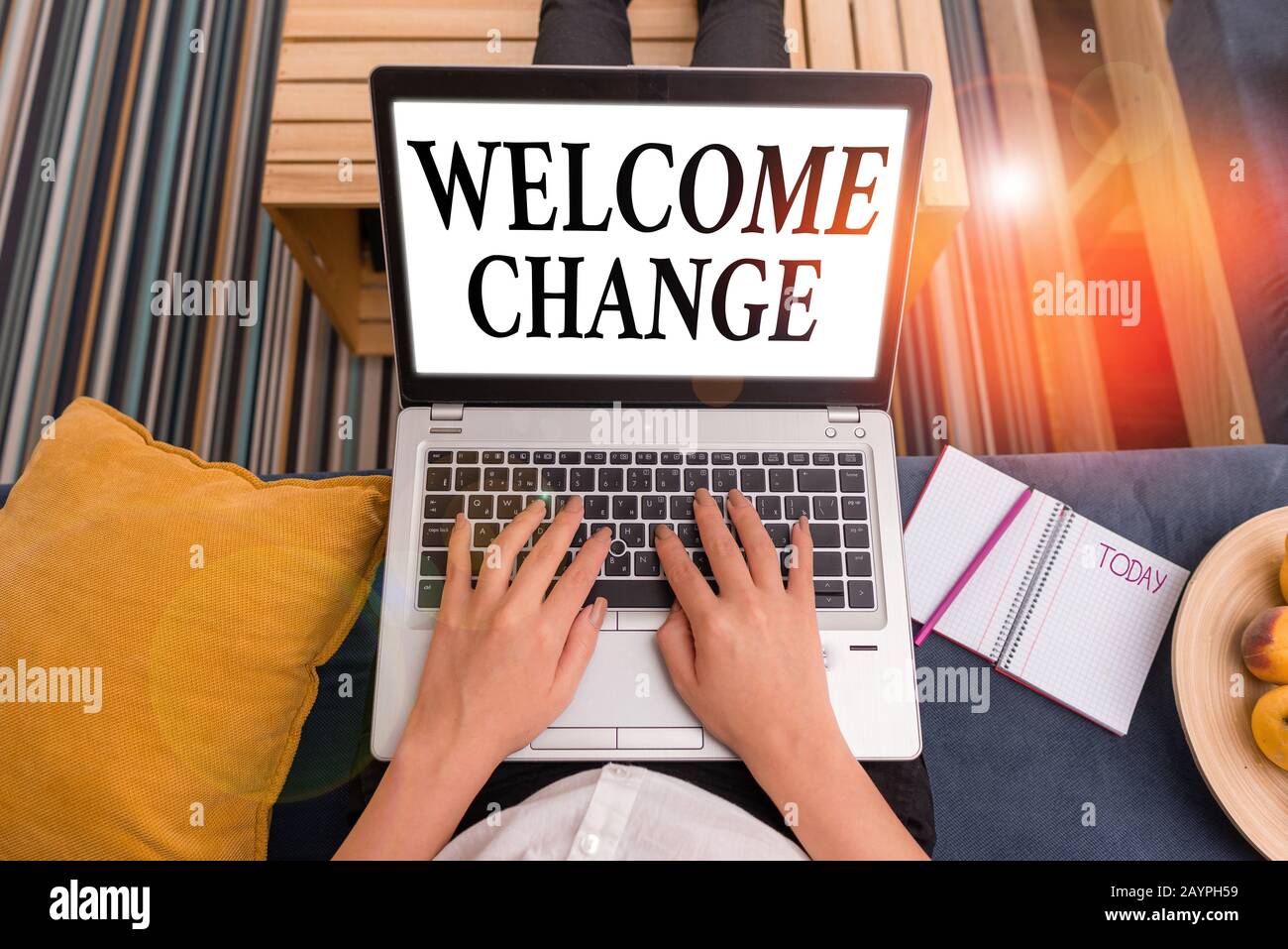 Word writing text Welcome Change. Business photo showcasing to accept ...