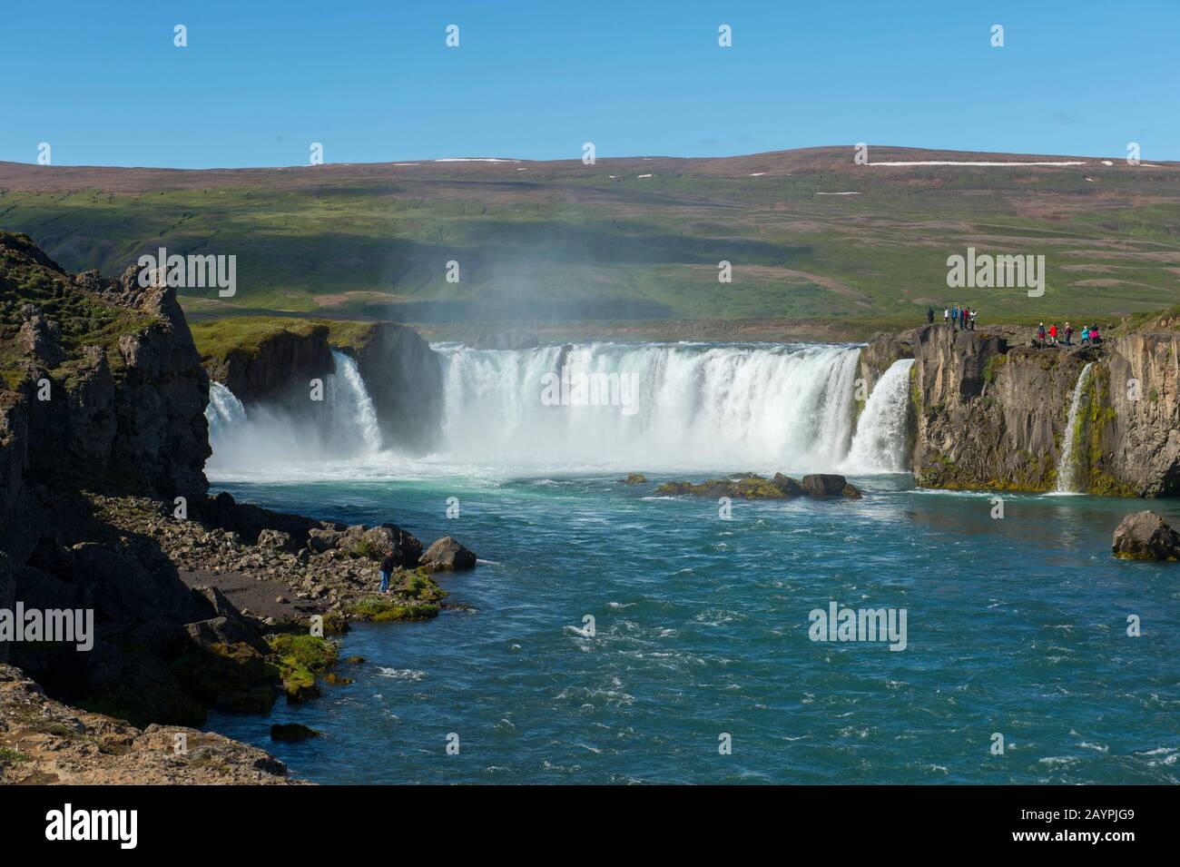 View of the Godafoss waterfall (Skjalfandafljot River) in Northeast ...