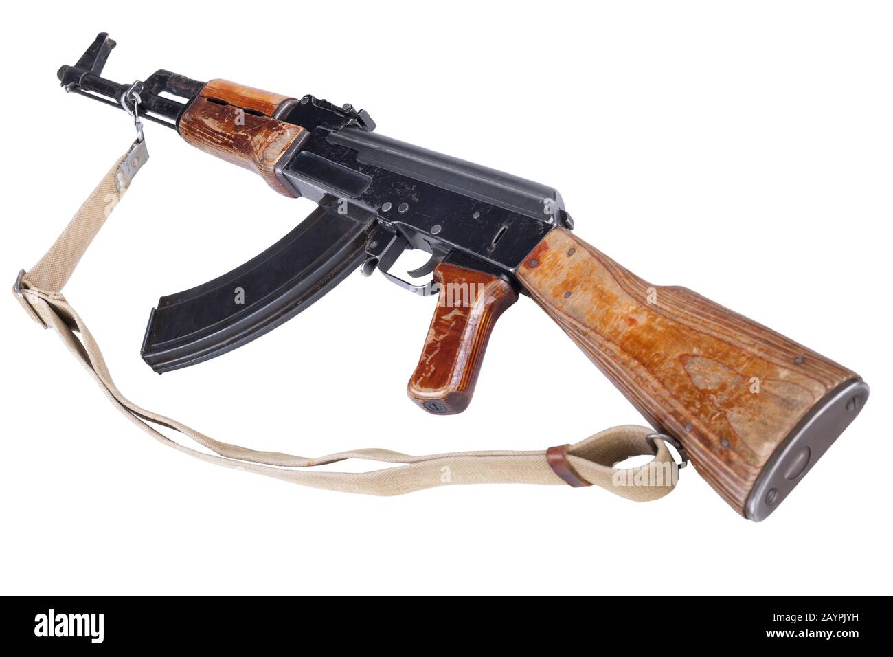 Rare first type model AK - 47 assault rifle isolated on white Stock ...