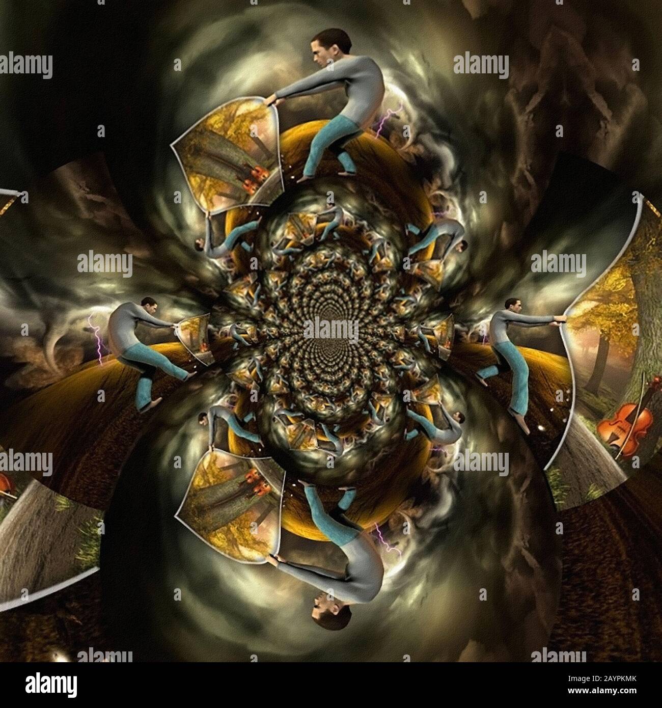 Man reveals another reality. Fractal Stock Photo - Alamy