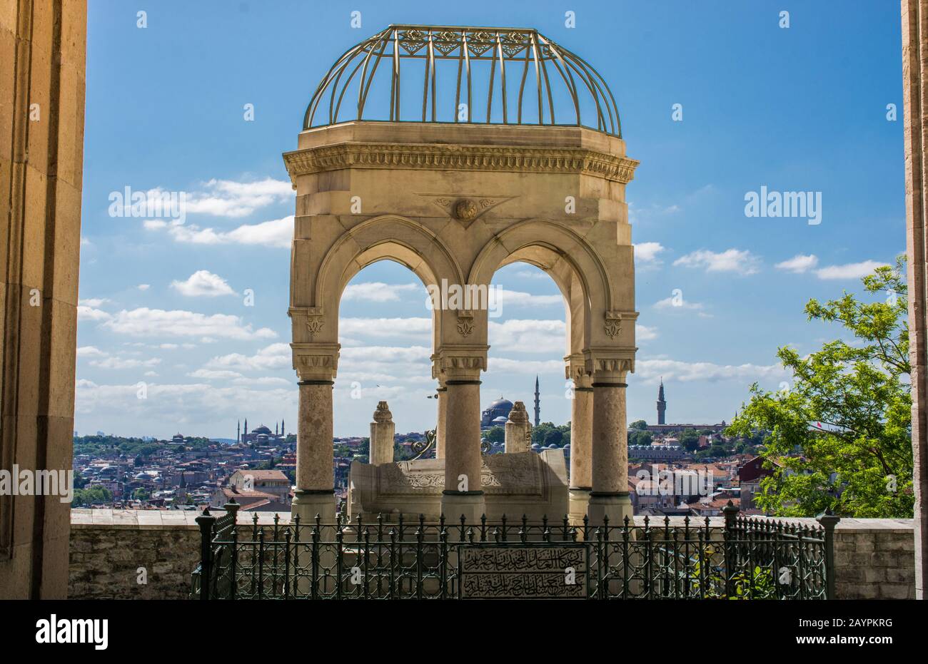 Ottoman style decorative art in marble tomb in cemetery Stock Photo - Alamy