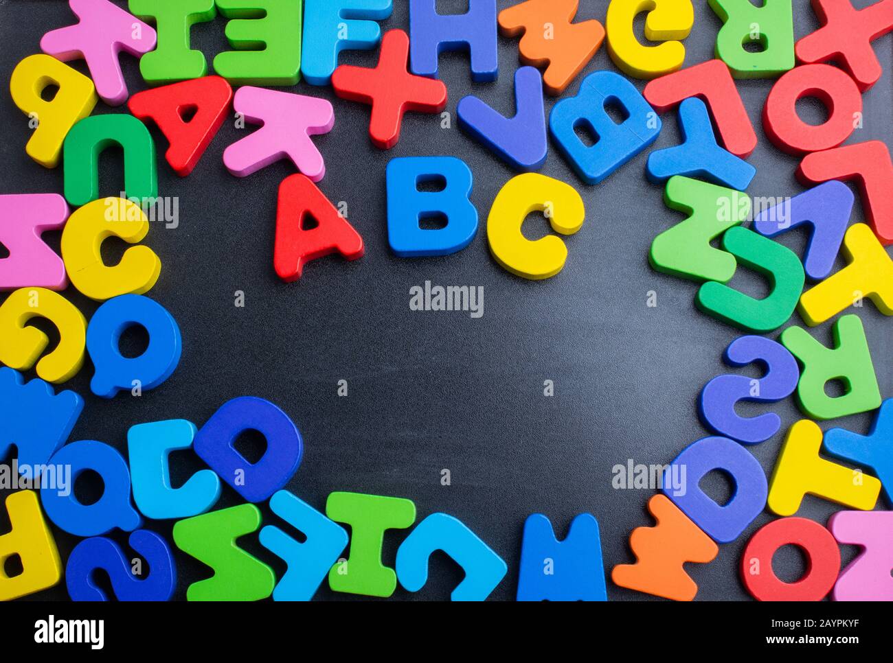 Colorful Letters of Alphabet made of wood Stock Photo - Alamy