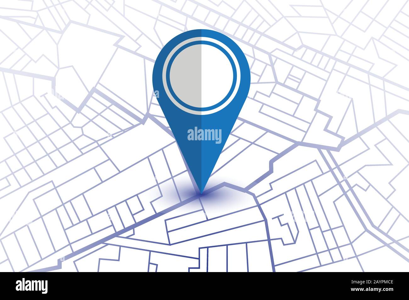 Pin showing location on gps navigator map. Vector illustration Stock ...