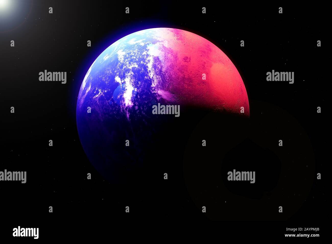 Mars and Earth, in one planetary body. Elements of this image were ...