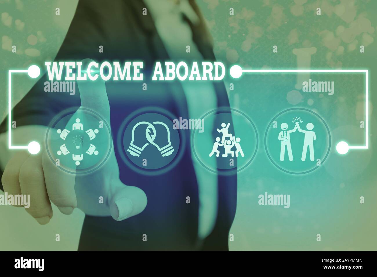 Conceptual hand writing showing Welcome Aboard. Concept meaning ...