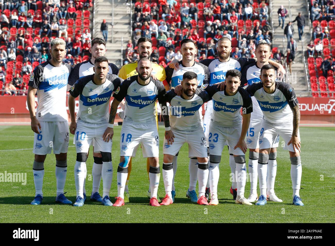 Palma de Mallorca, Spain. 15th Feb, 2020. Deportivo Alaves team group ...