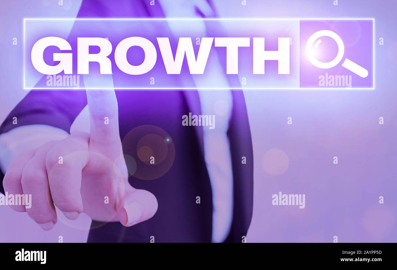 Conceptual hand writing showing Growth. Concept meaning process of ...