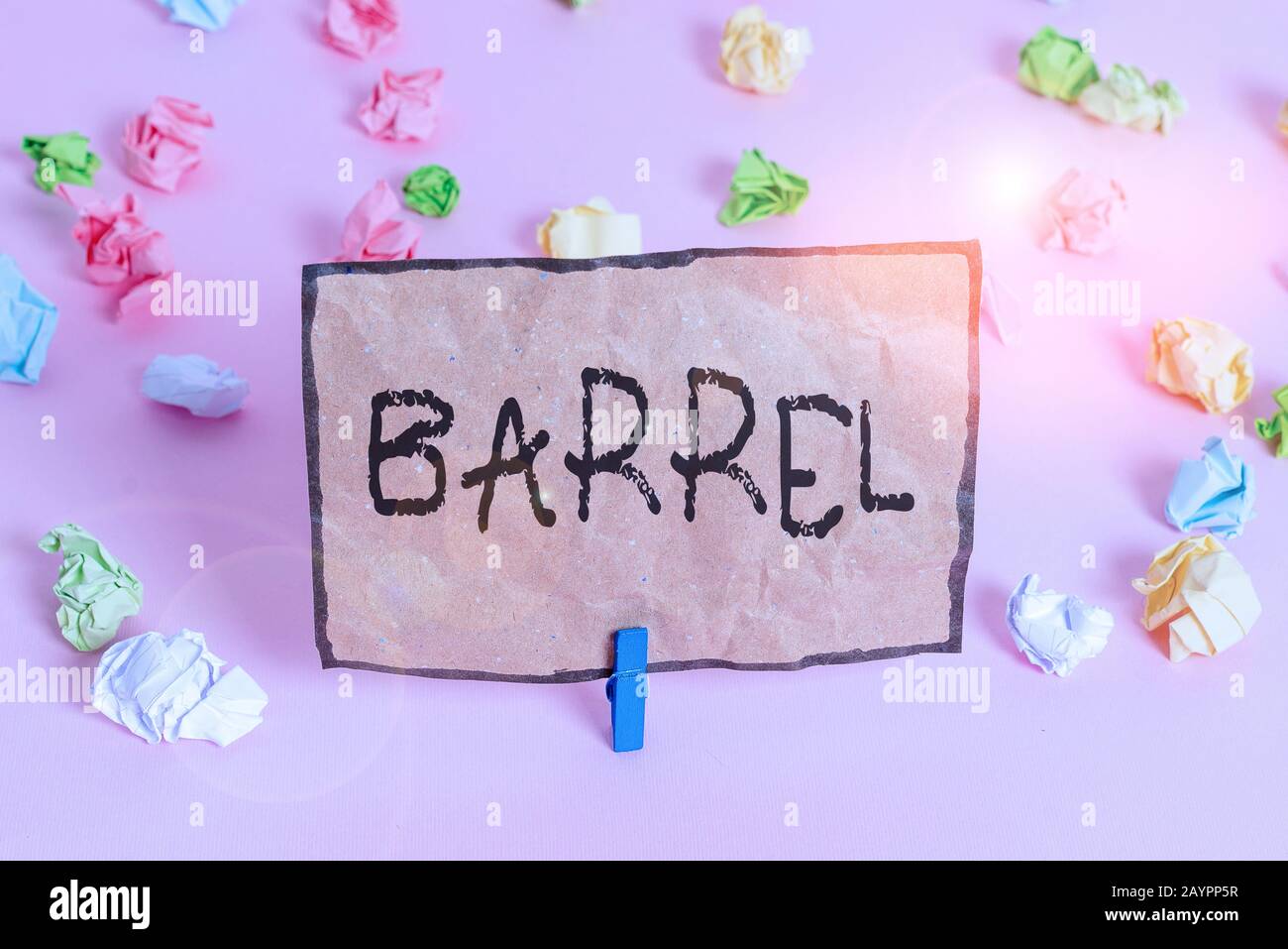 Handwriting text writing Barrel. Conceptual photo cylindrical container ...