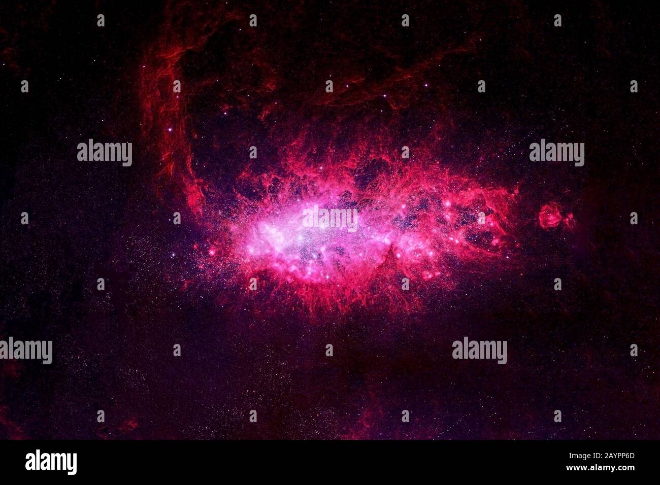 A red galaxy in deep space. Elements of this image were furnished by ...
