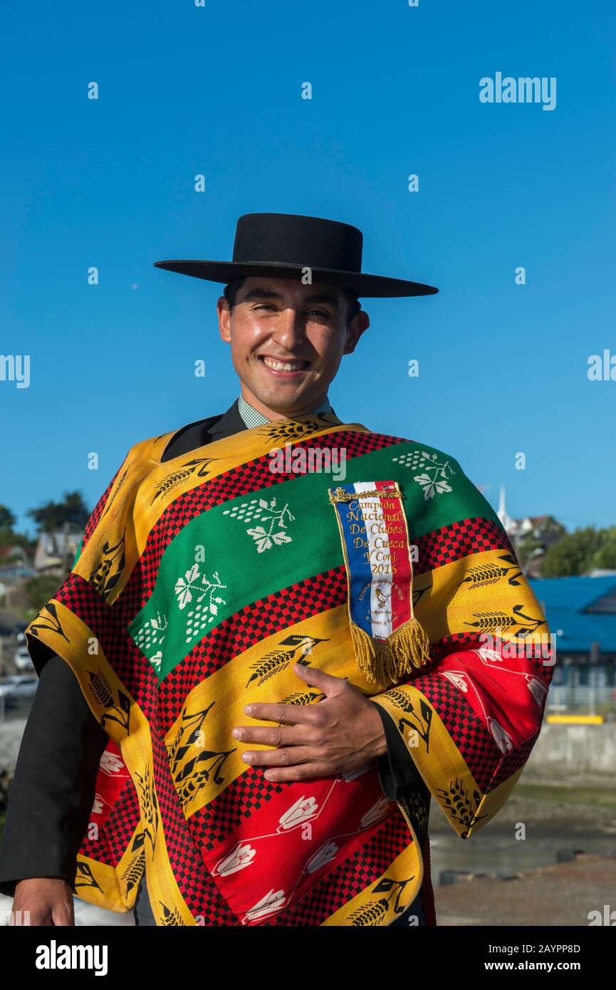 The National Champion in the Cueca dance in traditional costume at the ...