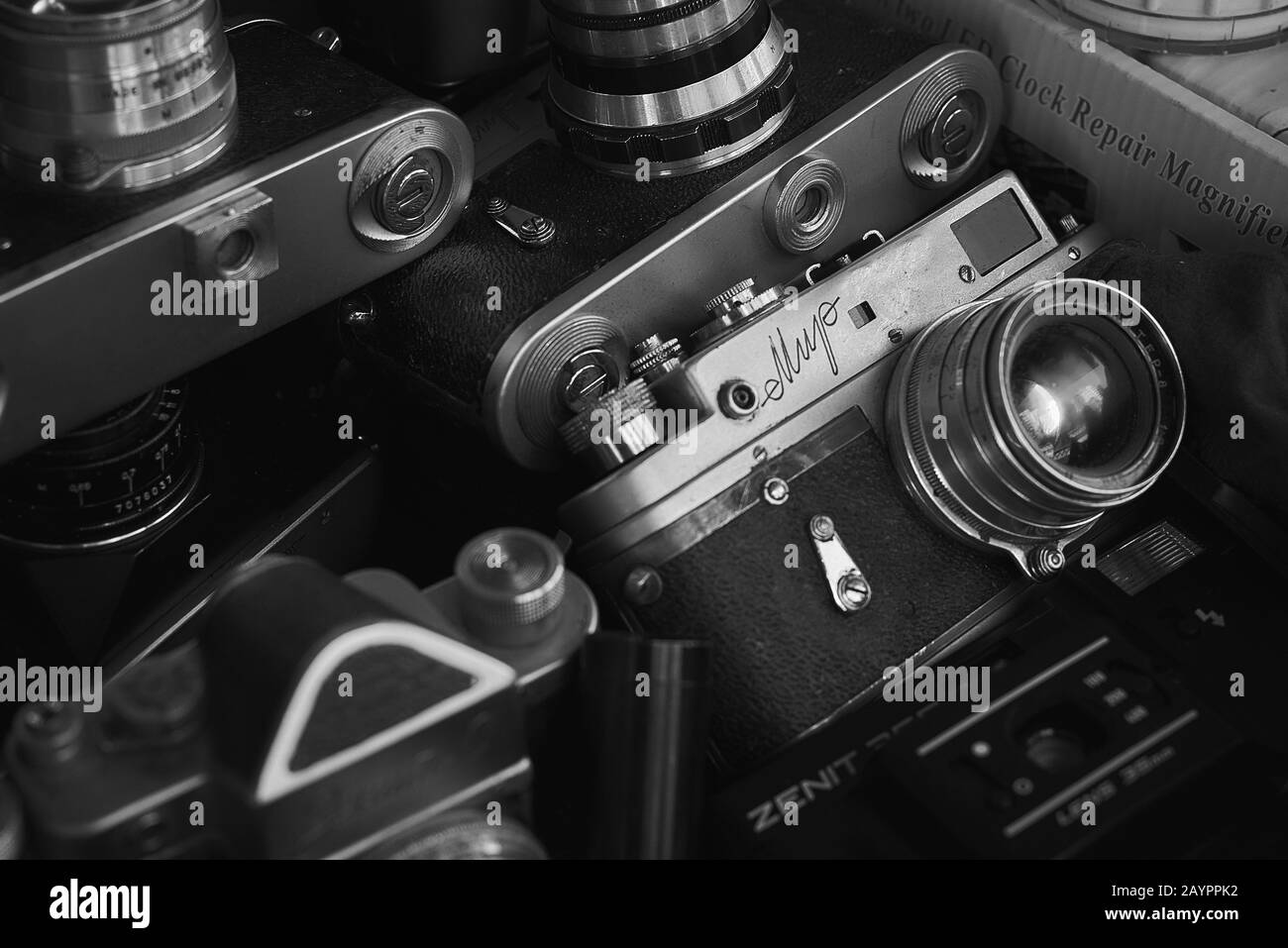 Soviet cameras Black and White Stock Photos & Images - Alamy