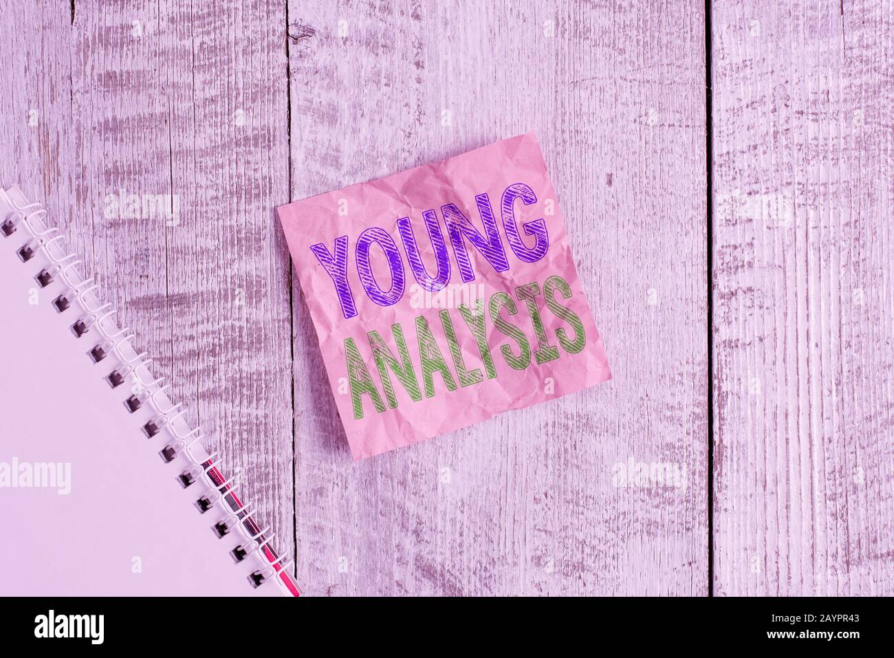 Conceptual hand writing showing Young Analysis. Concept meaning uses a ...