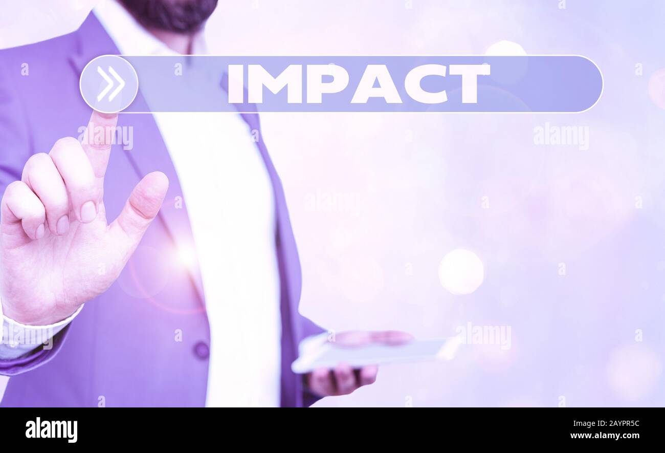 Handwriting text writing Impact. Conceptual photo action of one object ...