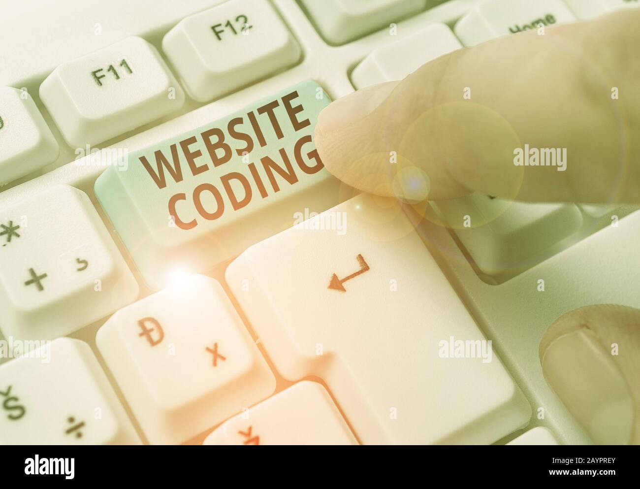Writing note showing Website Coding. Business concept for system of ...